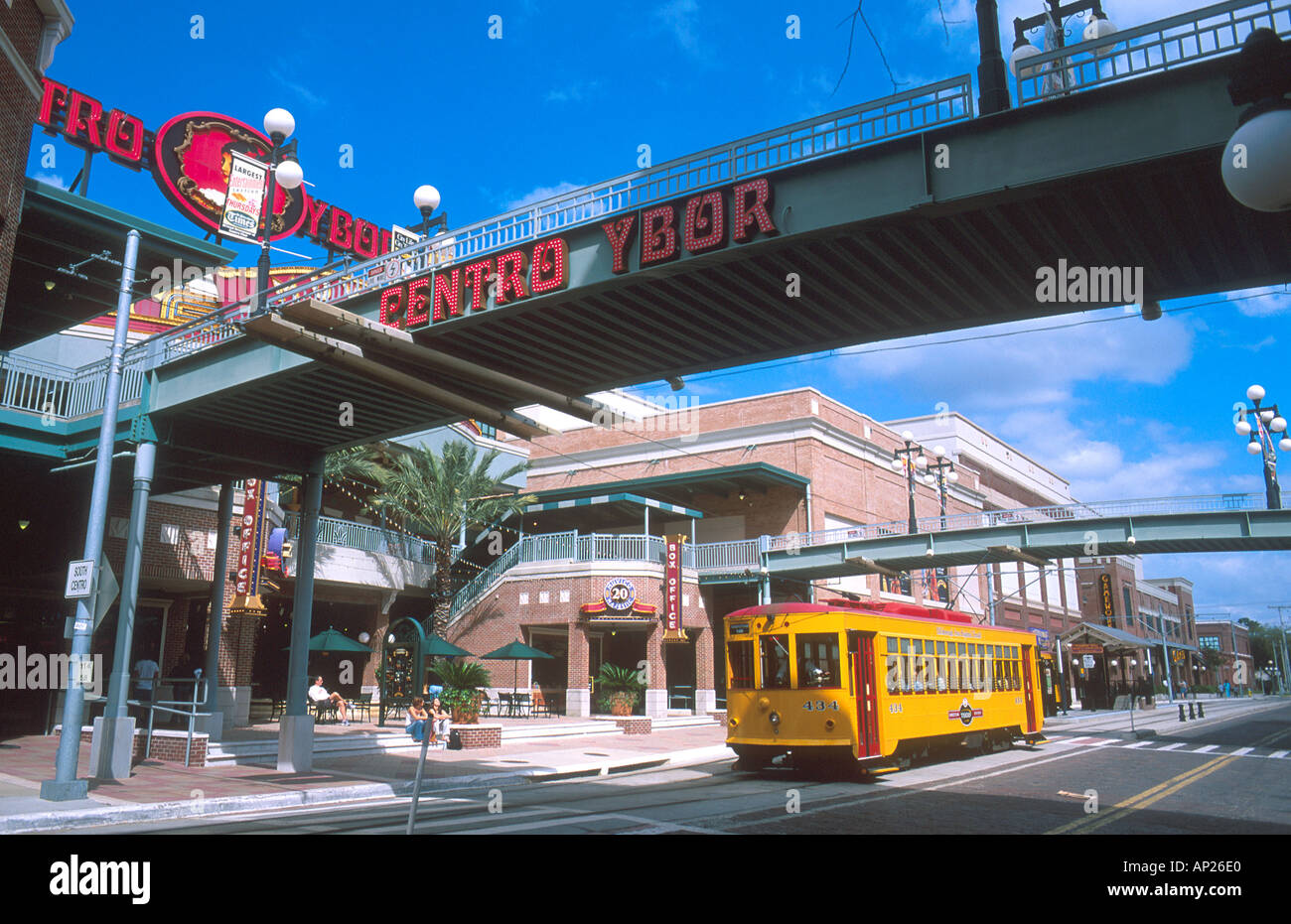 Trolley street car in Ybor City Tampa Florida Stock Photo - Alamy