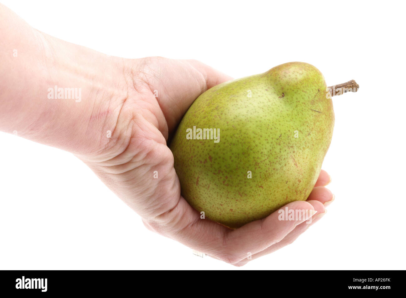 Woman Holding Pear Model Released Stock Photo - Alamy
