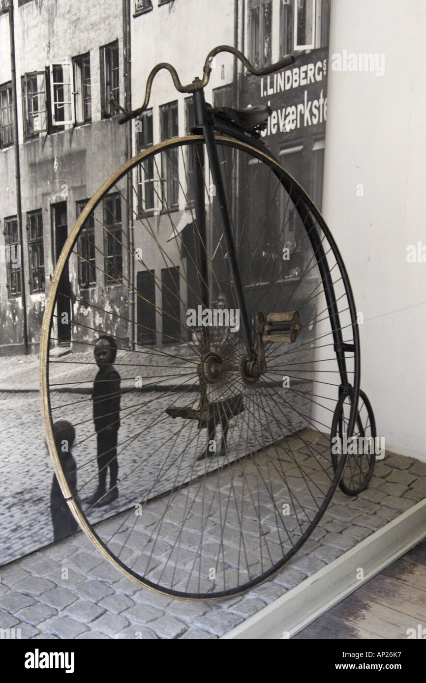 Victorian era bicycle in the Old Town Museum Den Gamle By, Arhus ...