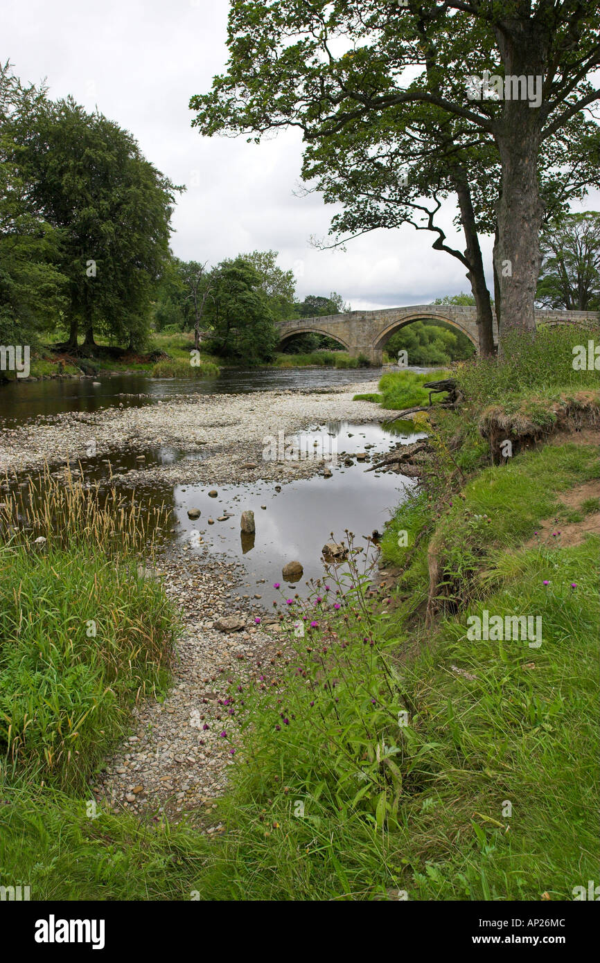 Barden Bridge over the River Wharfe in the Yorkshire Dales, England ...