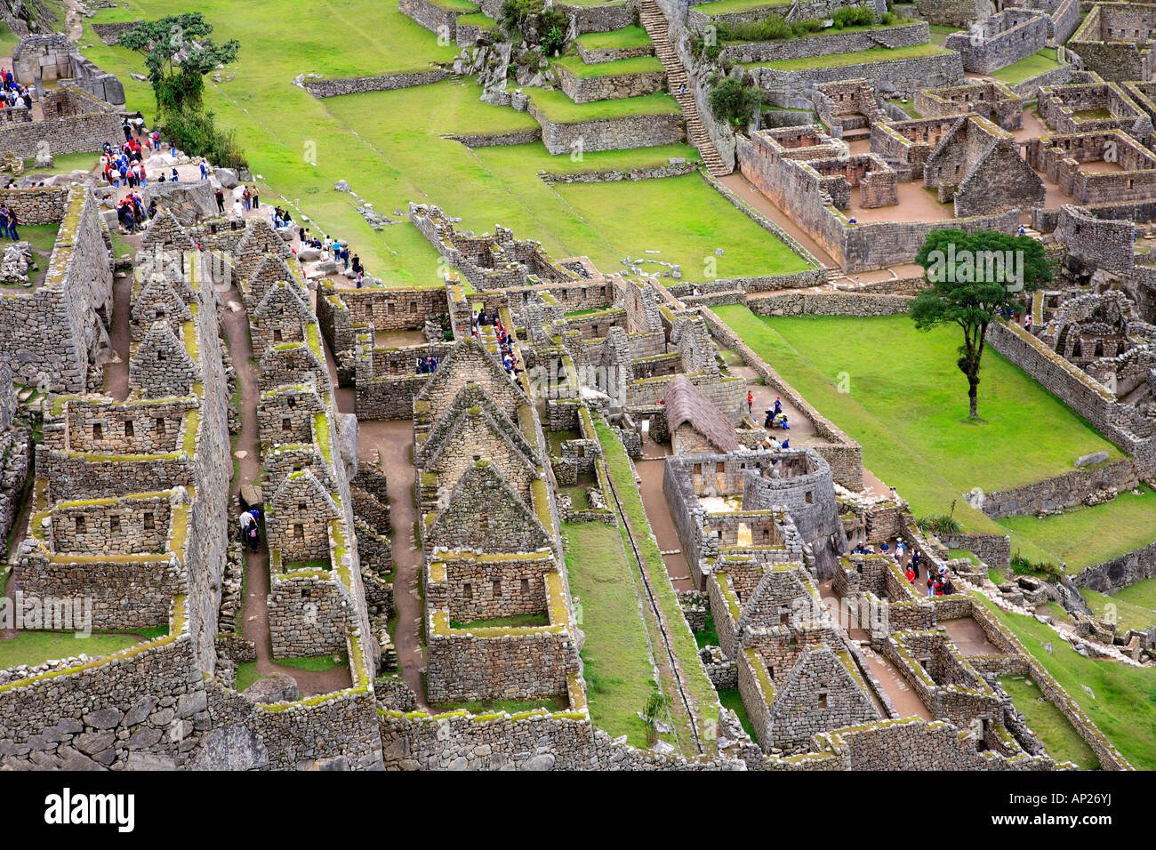 Looking through The ceremonial centre Buildings Machu Picchu South ...