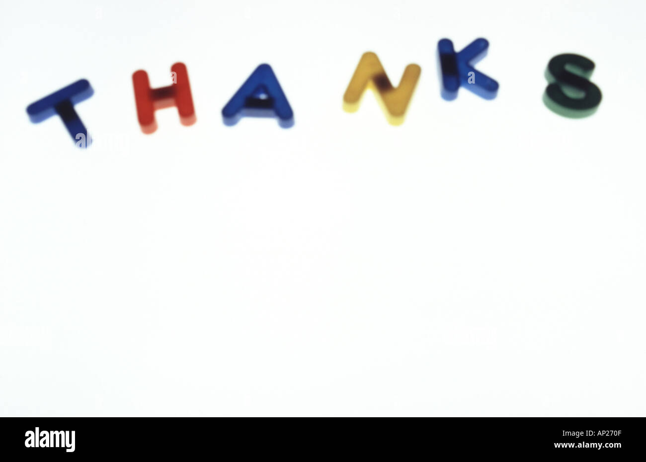 color alphabet, thanks word Stock Photo - Alamy