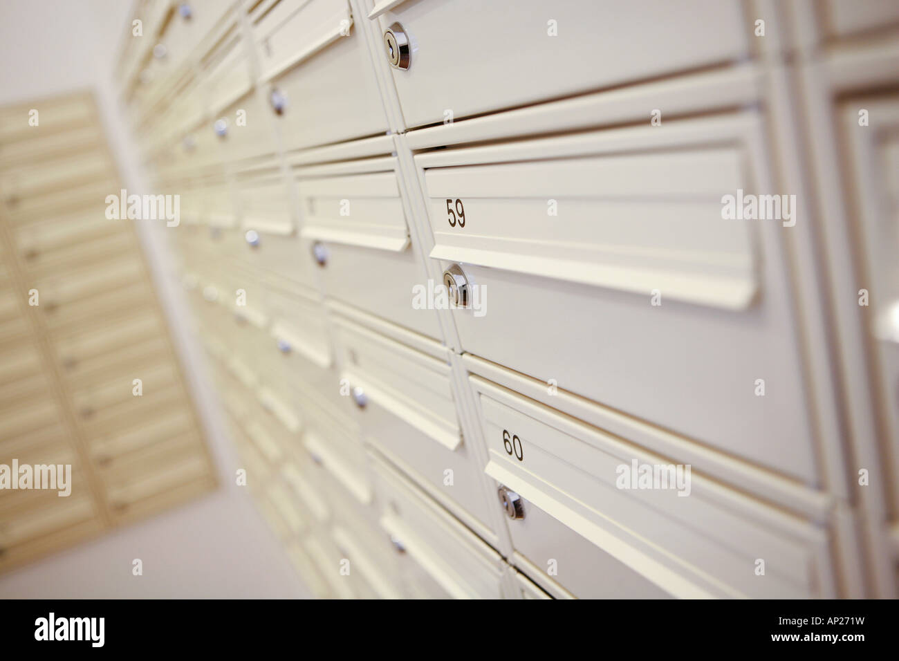 Locked mail boxes Stock Photo - Alamy