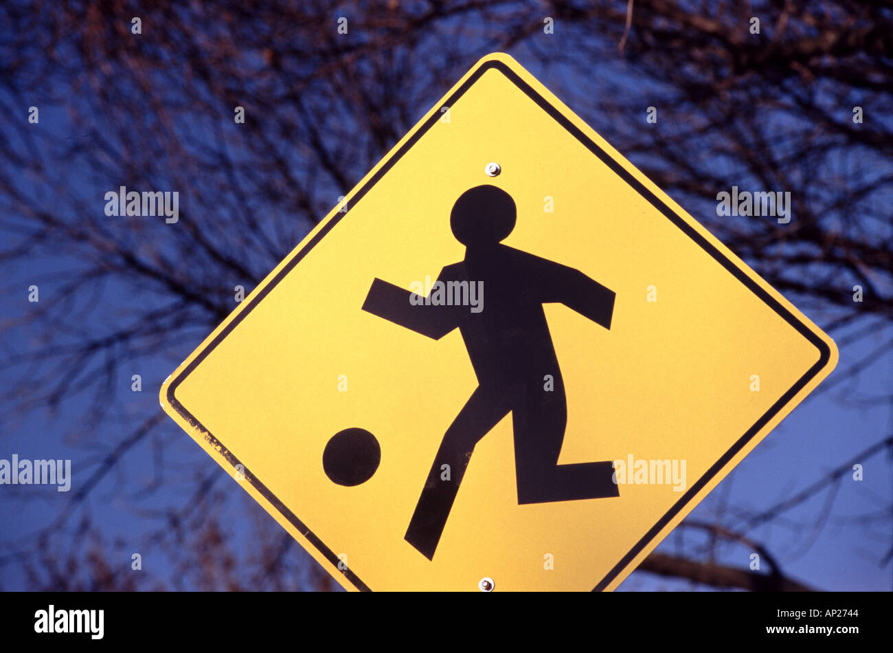 sign of pedestrian with a ball Stock Photo - Alamy