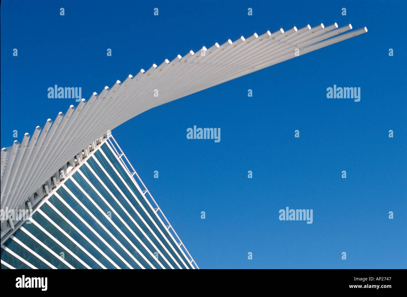 WISCONSIN Milwaukee Closeup of wing of open brise de soleil Milwaukee ...