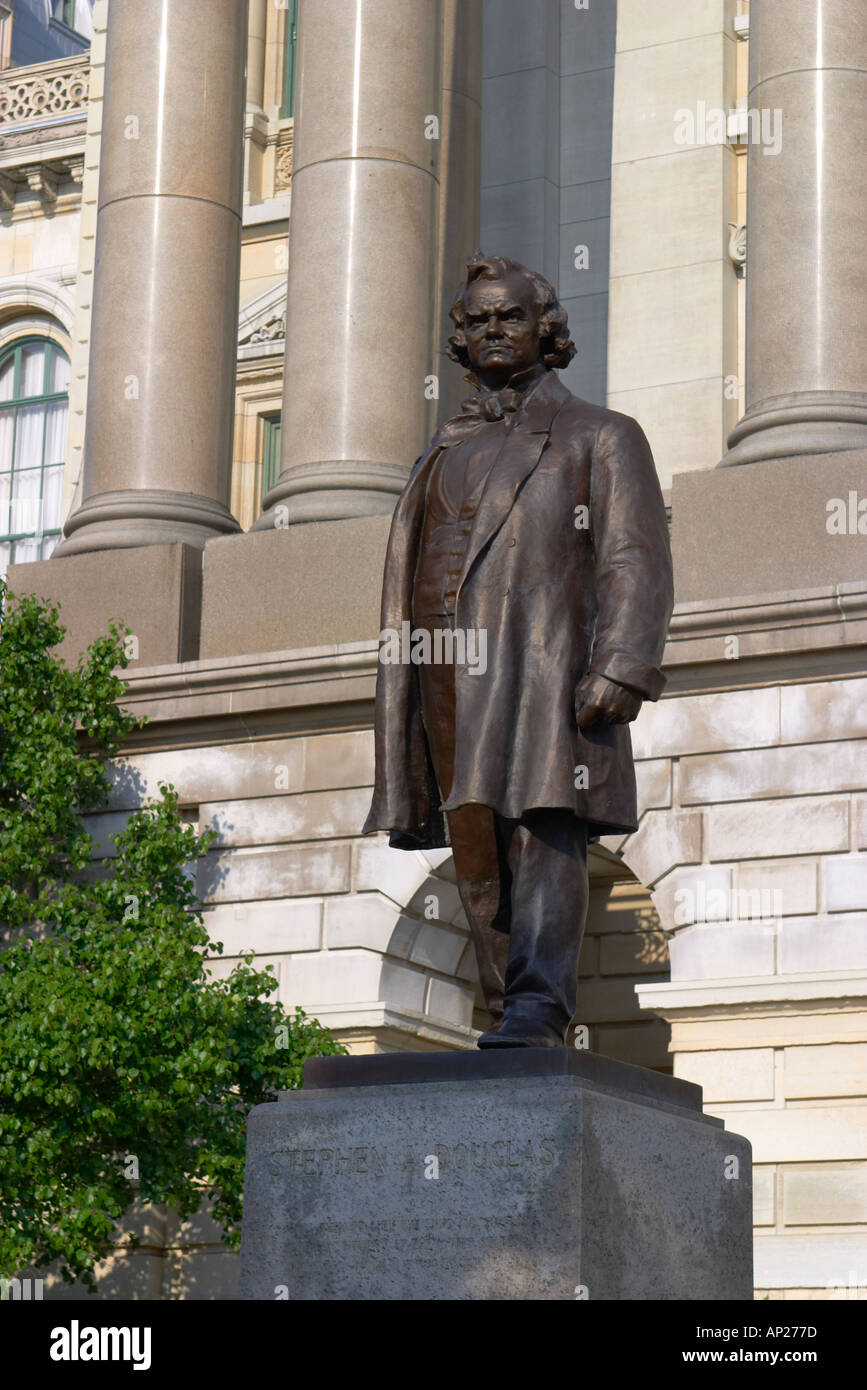 ILLINOIS Springfield Statue of Stephen Douglas outside state capitol ...