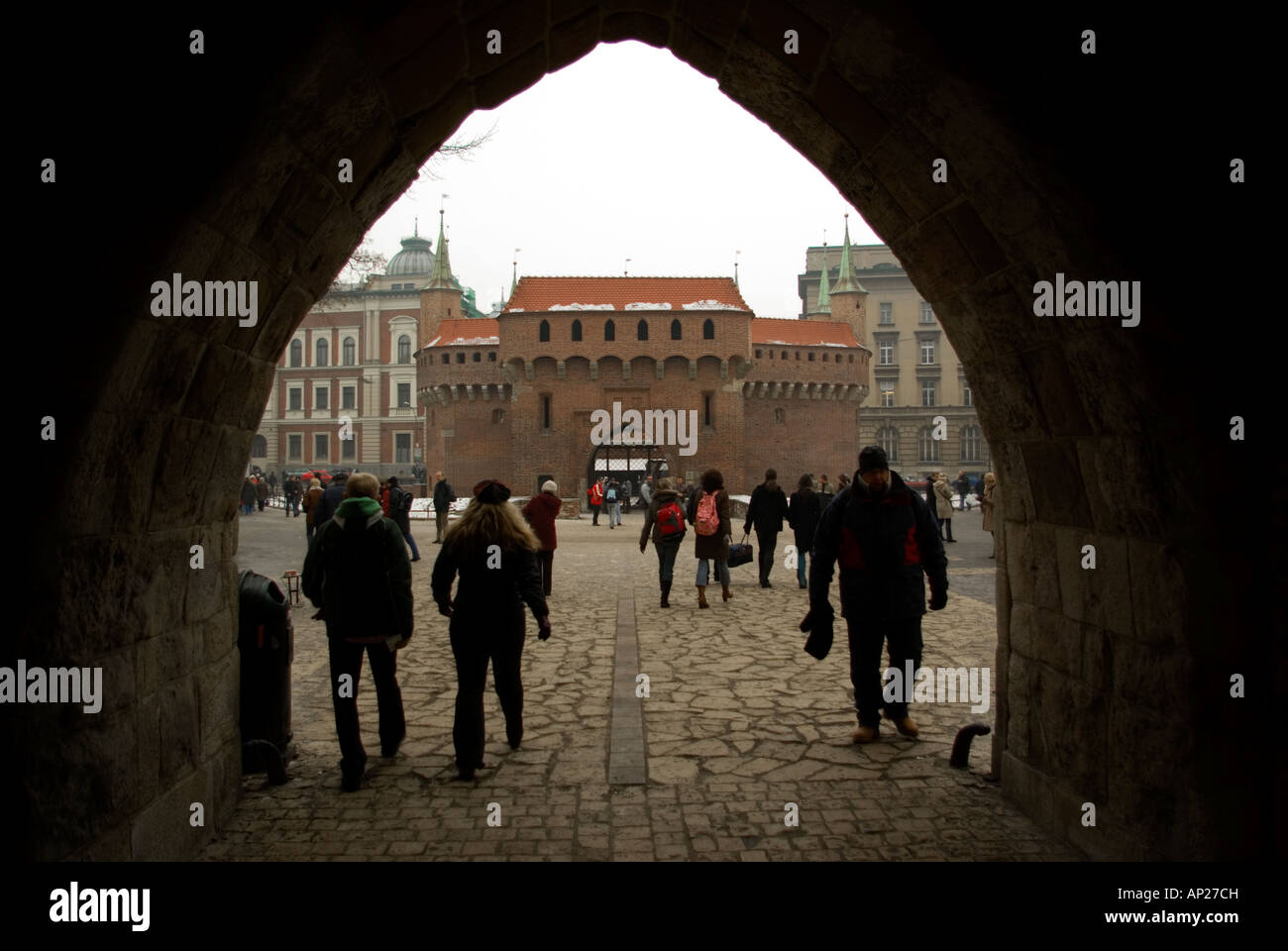 Florianska Gate Brama Florianska with defence wall to the Old Town in ...