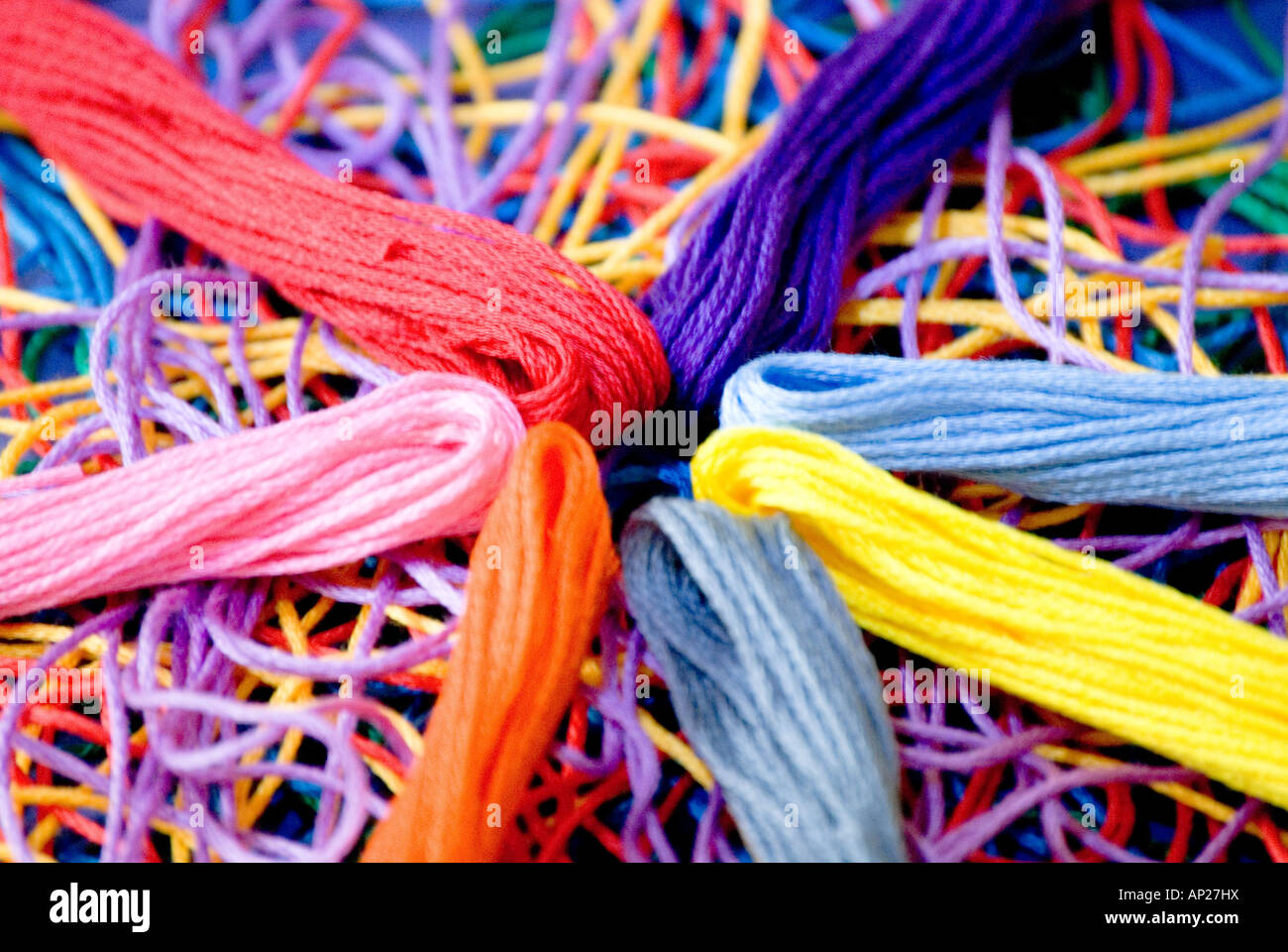 A Pictured of coloured threads Stock Photo - Alamy