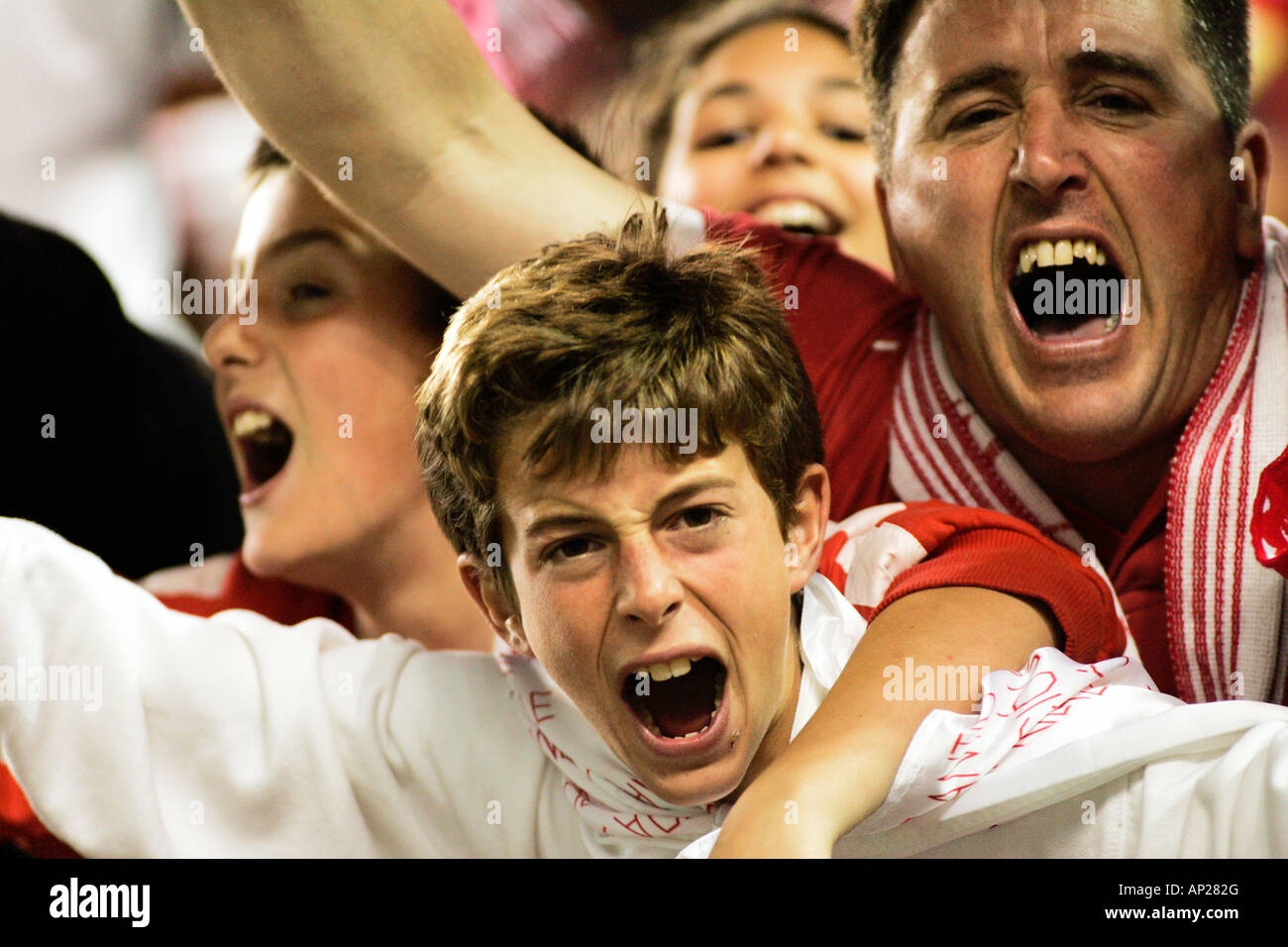 Sevilla FC fans shouting goal'' Stock Photo - Alamy