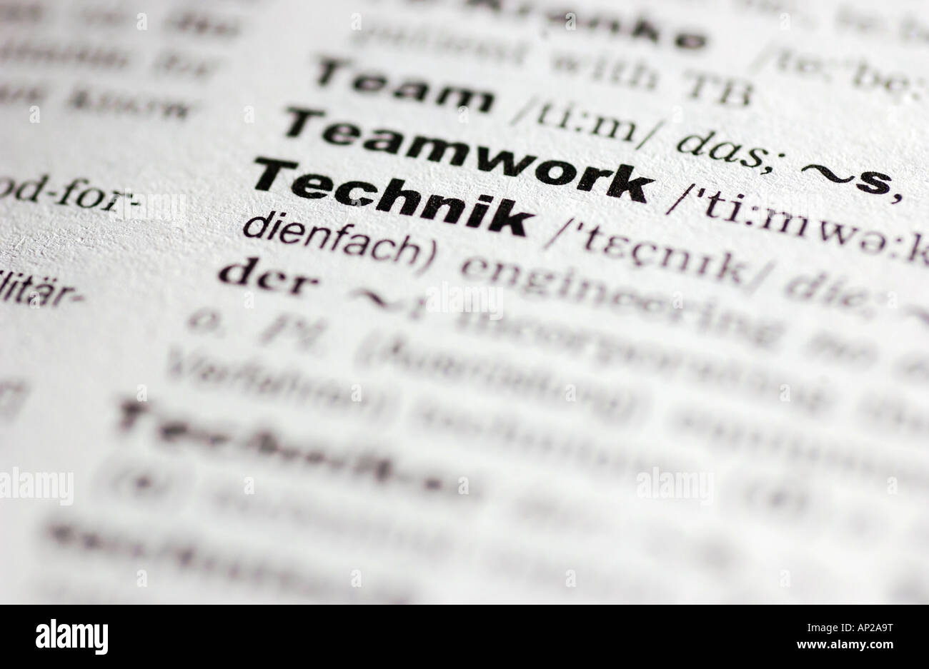 Technik definition in dictionary Stock Photo - Alamy