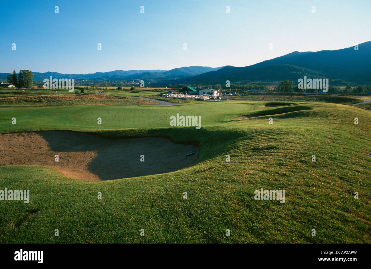 18th green Haymaker golf course Steamboat Springs Colorado USA Stock ...