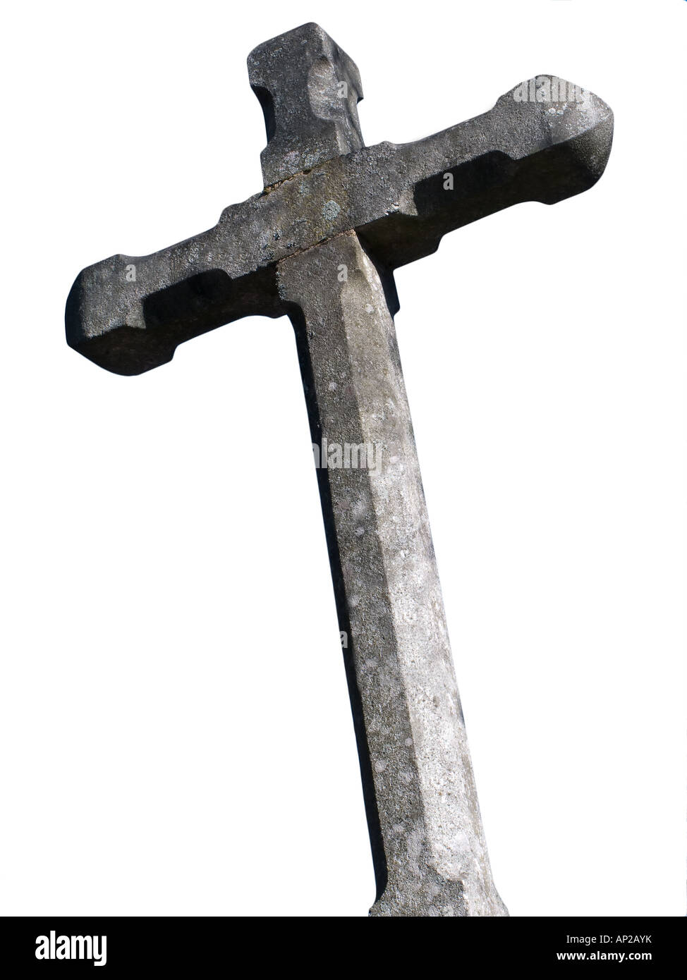 stone crucifix isolated on white background Stock Photo - Alamy