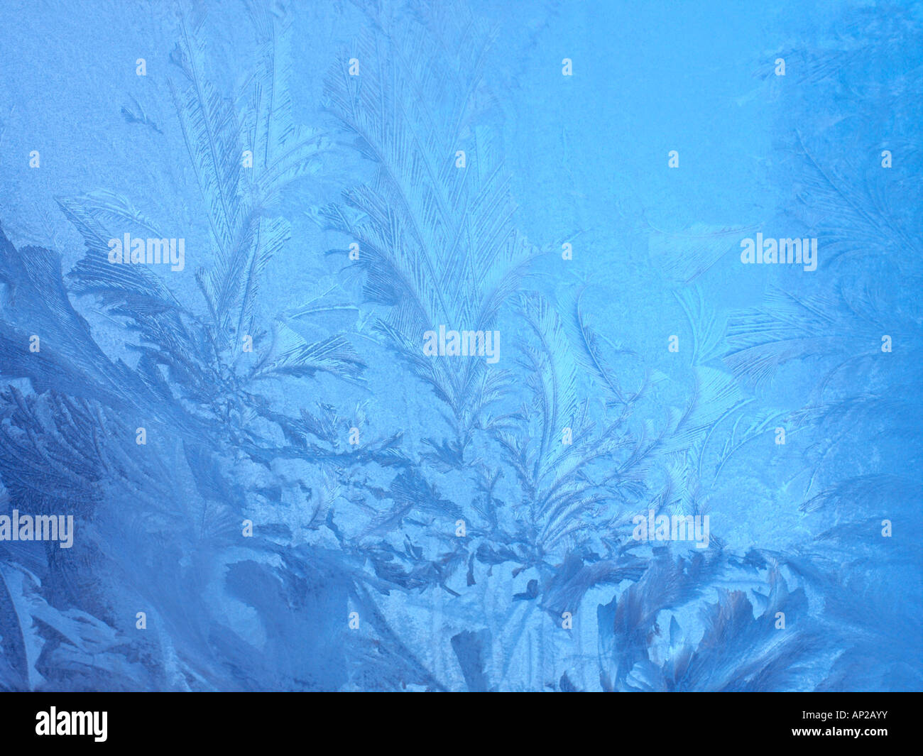 Blue Ice Pattern on Glass Stock Photo - Alamy