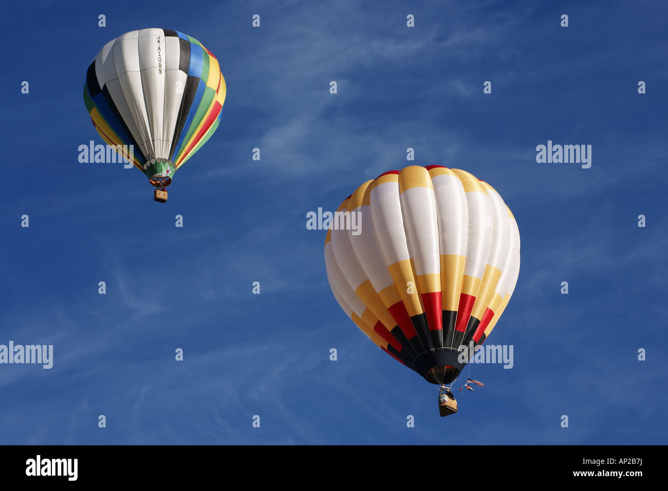 Two regular hot air balloons take off from Albuquerque International ...