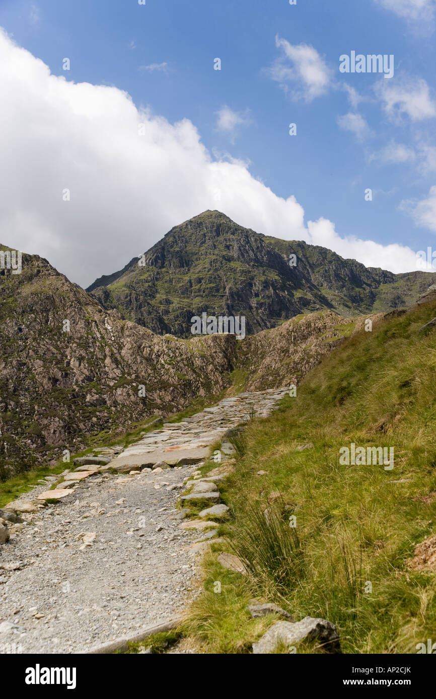Snowdon from the Miners Track path, Snowdonia, Gwynedd, North Wales ...