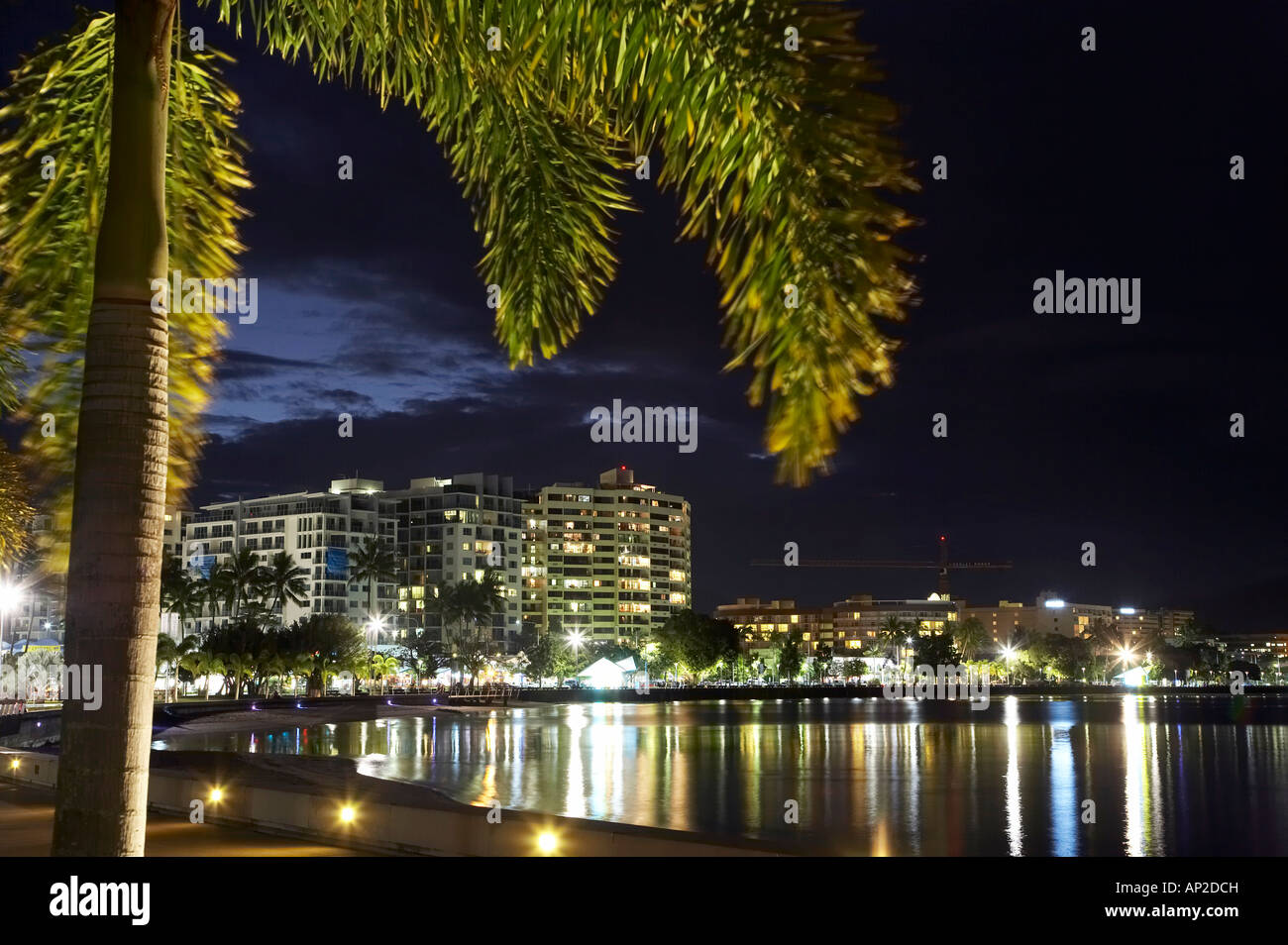 Cairns waterfront at night North Queensland Australia Stock Photo - Alamy