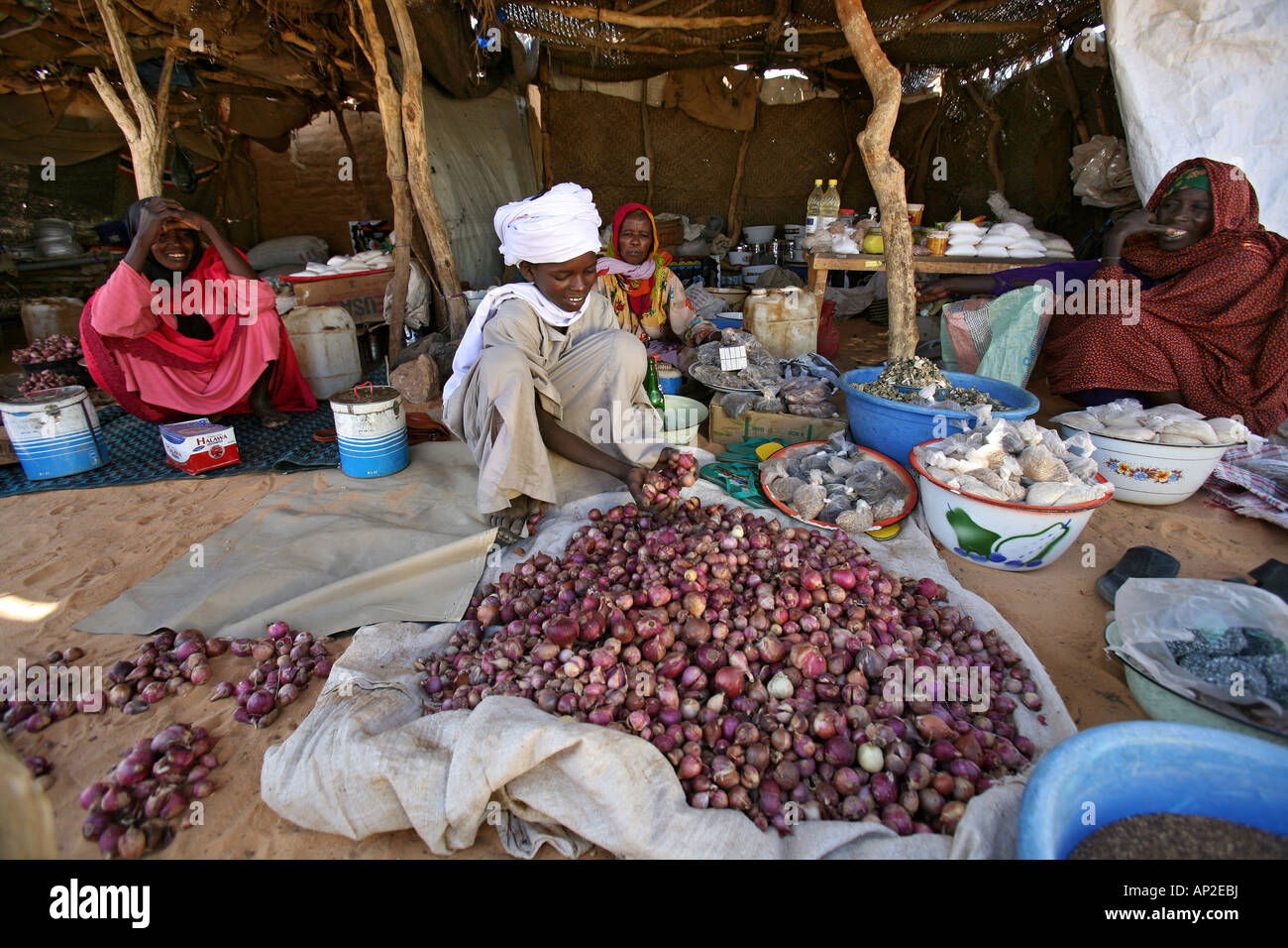 Market inside the refugee camp Stock Photo - Alamy