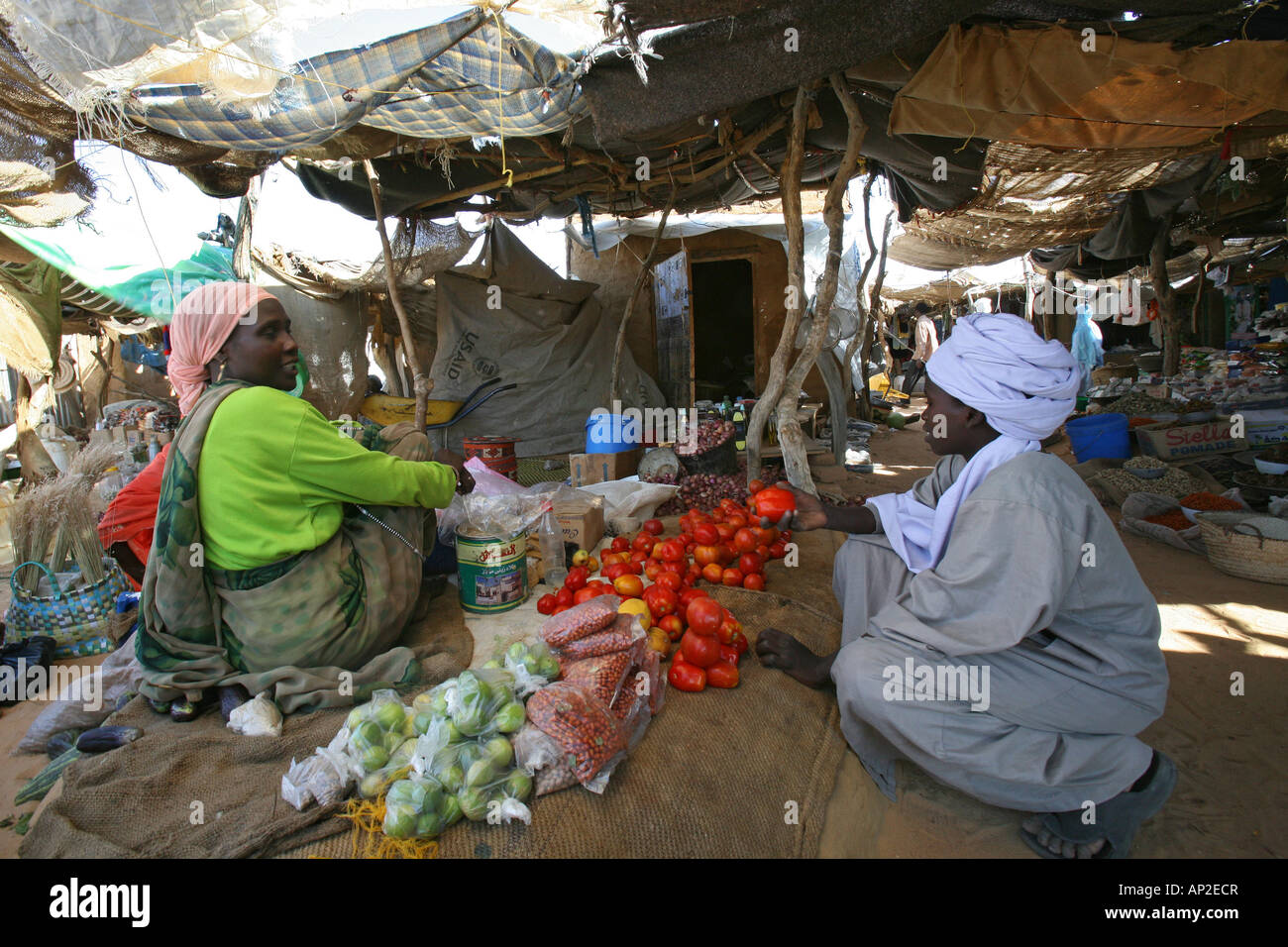 Market inside the refugee camp Stock Photo - Alamy