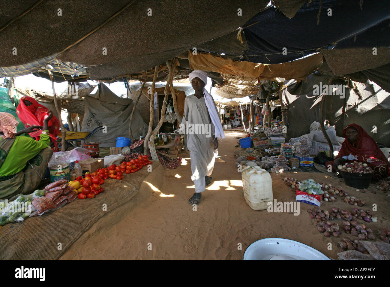 Market inside the refugee camp Stock Photo - Alamy