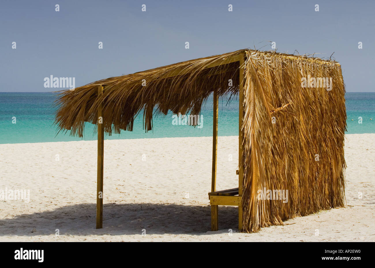 Aruba, Hut on Arashi Beach Stock Photo - Alamy