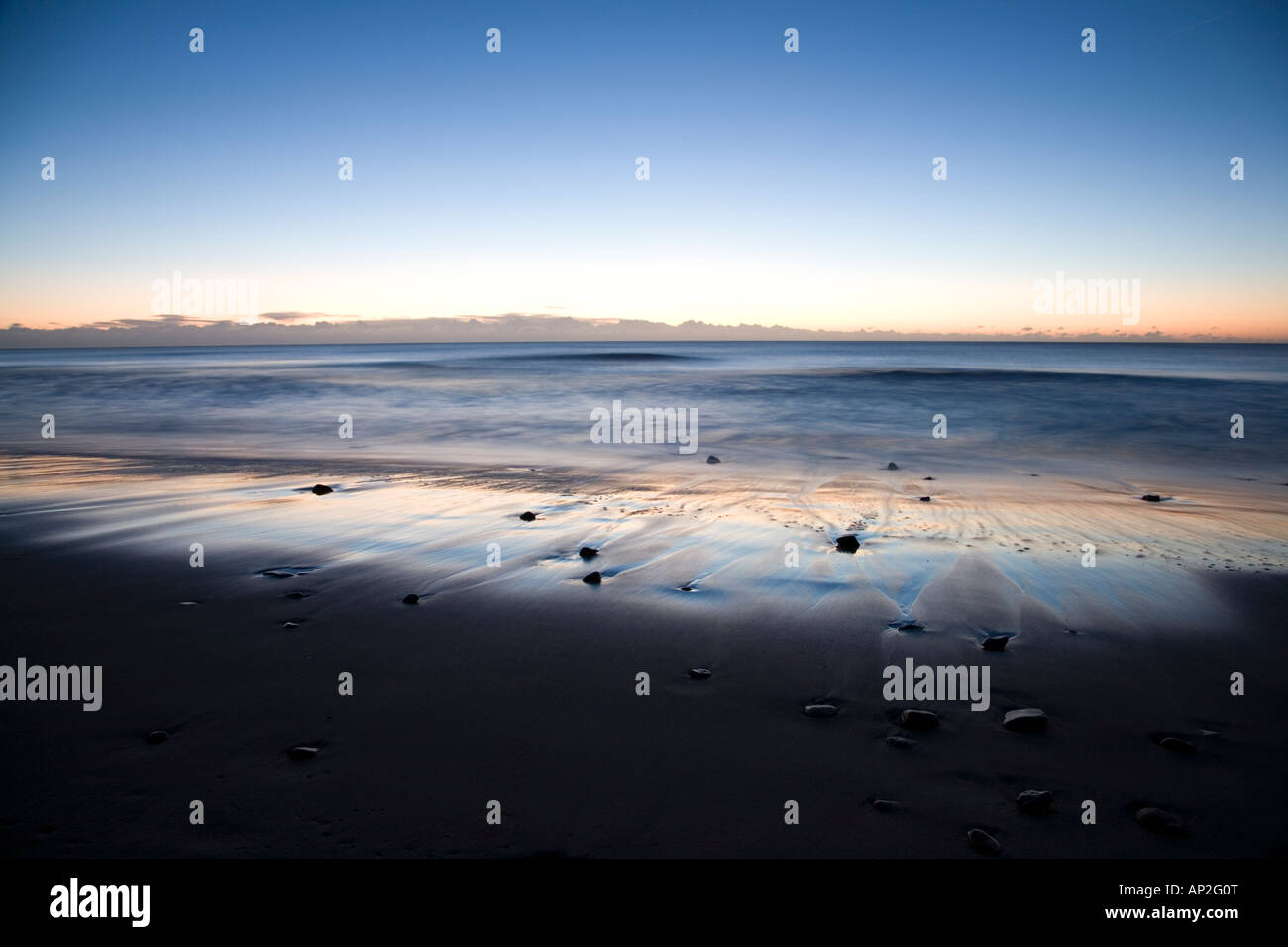 Ballynaclash beach at dawn, Blackwater, County Wexford, Ireland Stock ...
