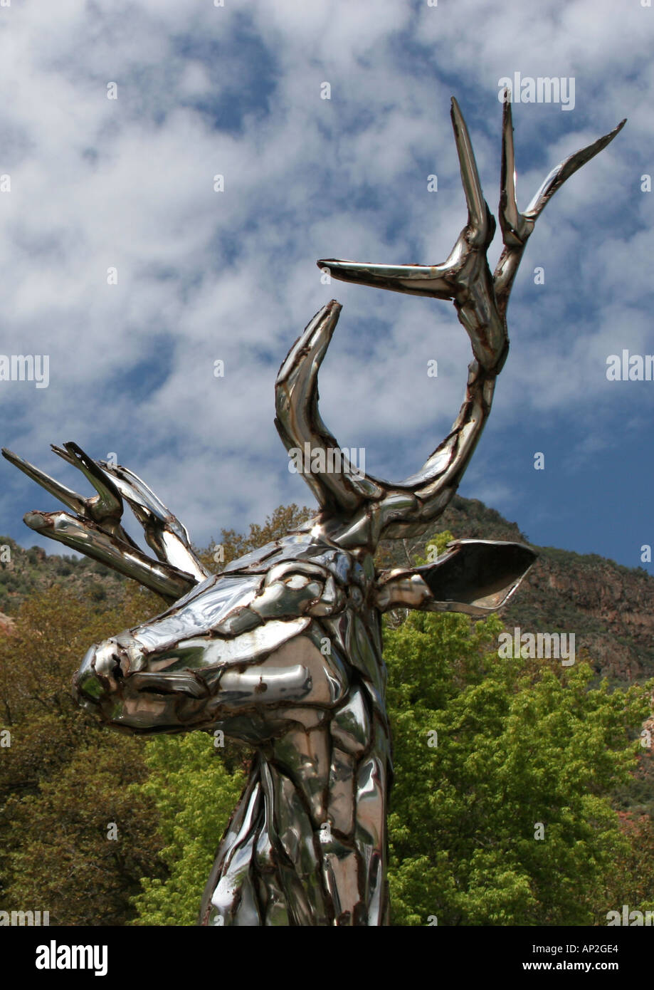 Steel sculpture of stag in Sedona Arizona Stock Photo - Alamy