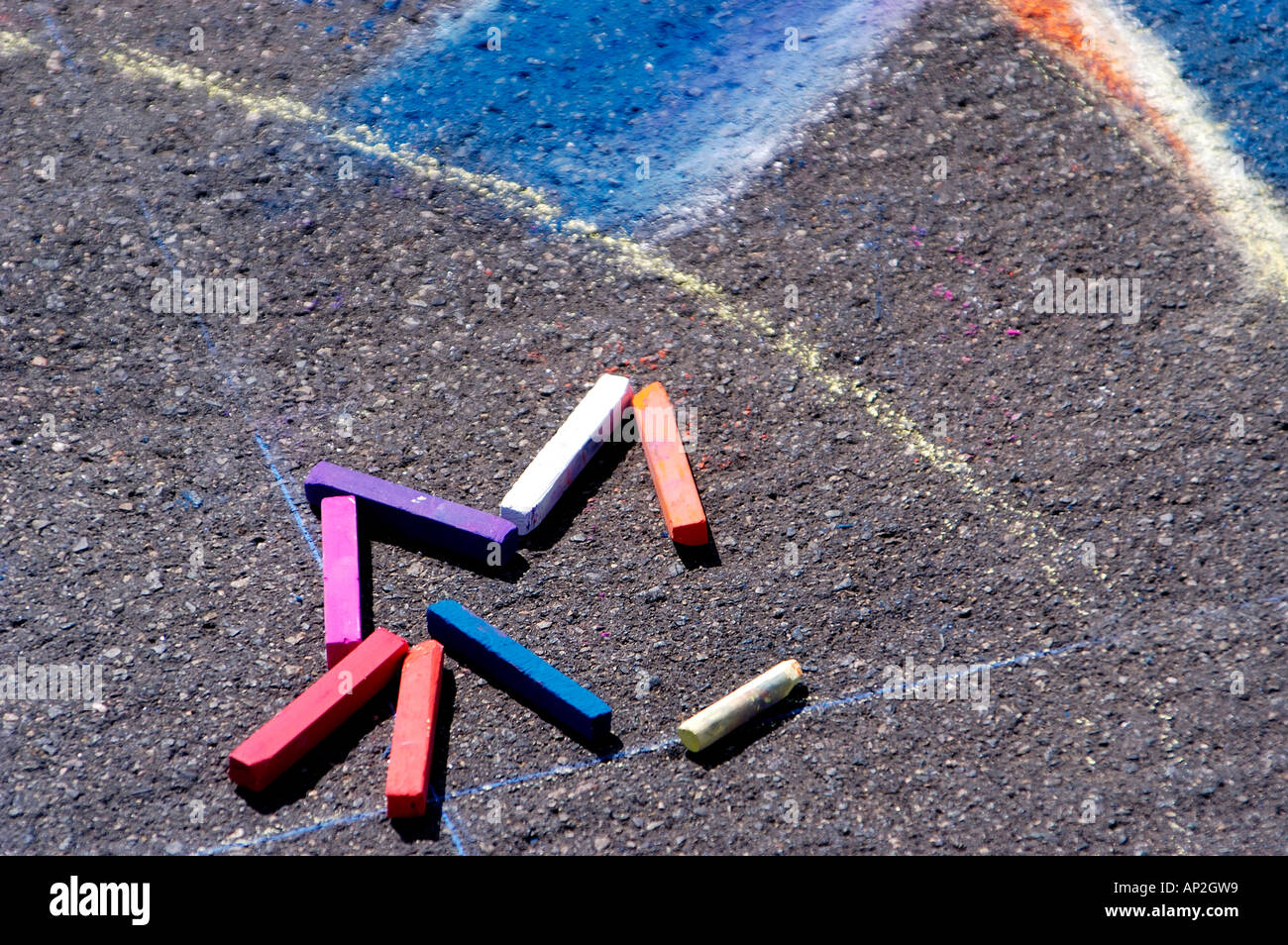 Chalk on asphalt Stock Photo - Alamy
