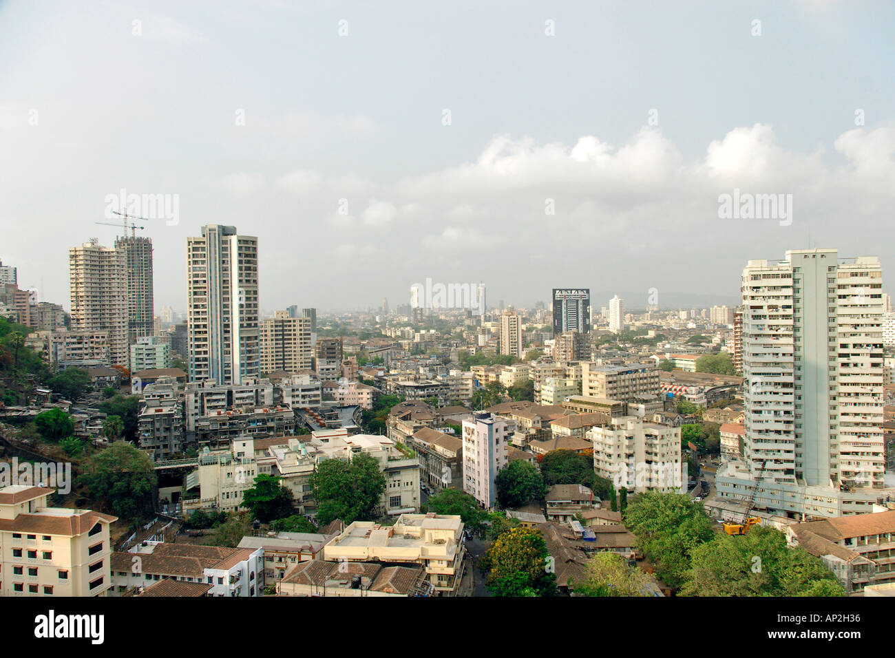 Aerial Indian buildings skyscrapers cities Bombay Mumbai Maharashtra ...