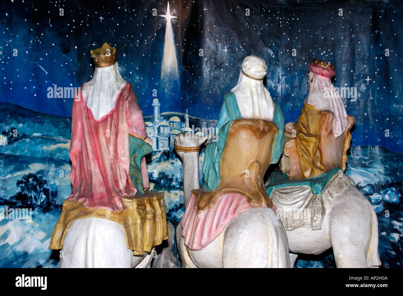 Life size nativity scene Balboa Park San Diego California Stock Photo ...