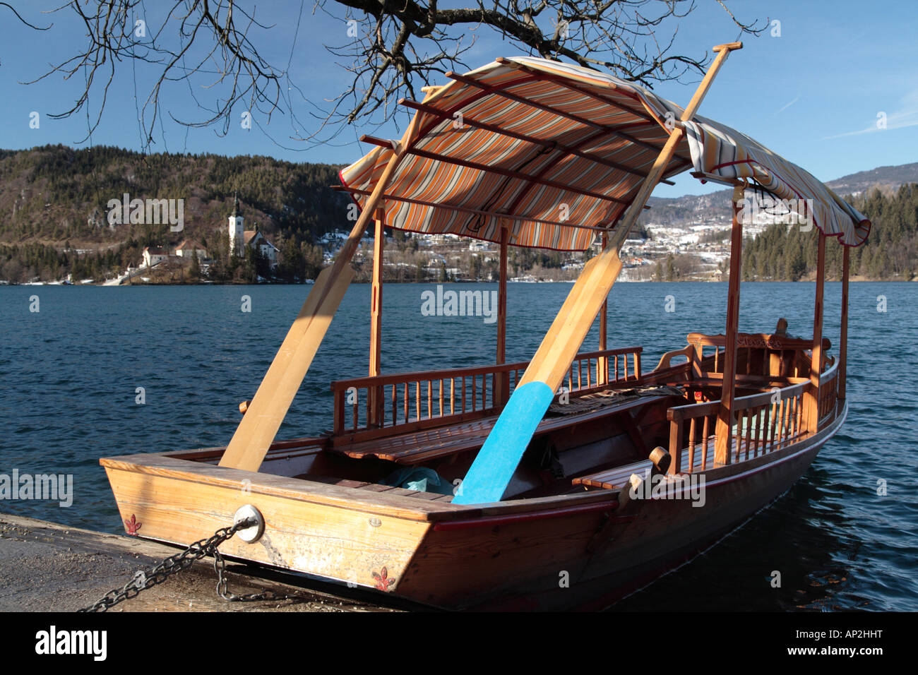 Traditional wooden boat pletna hi-res stock photography and images - Alamy