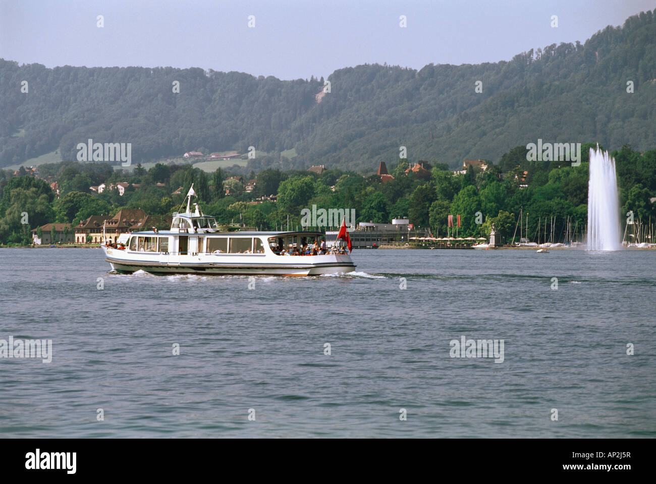 A ship, excursion boat on Lake Zurich, Zurich, Switzerland Stock Photo ...