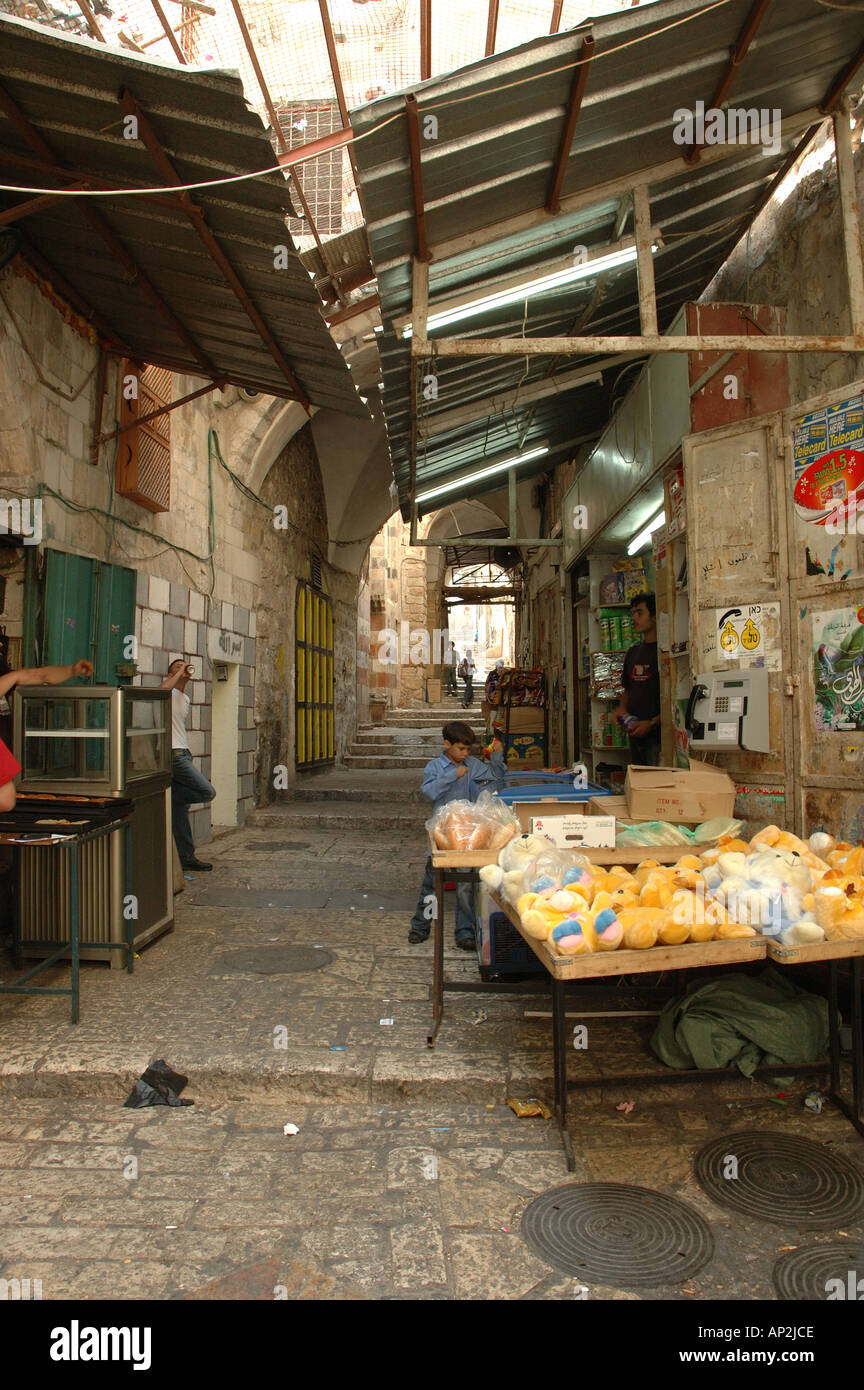 A stall of teddy bears on sale in the traditional Arabic market in ...