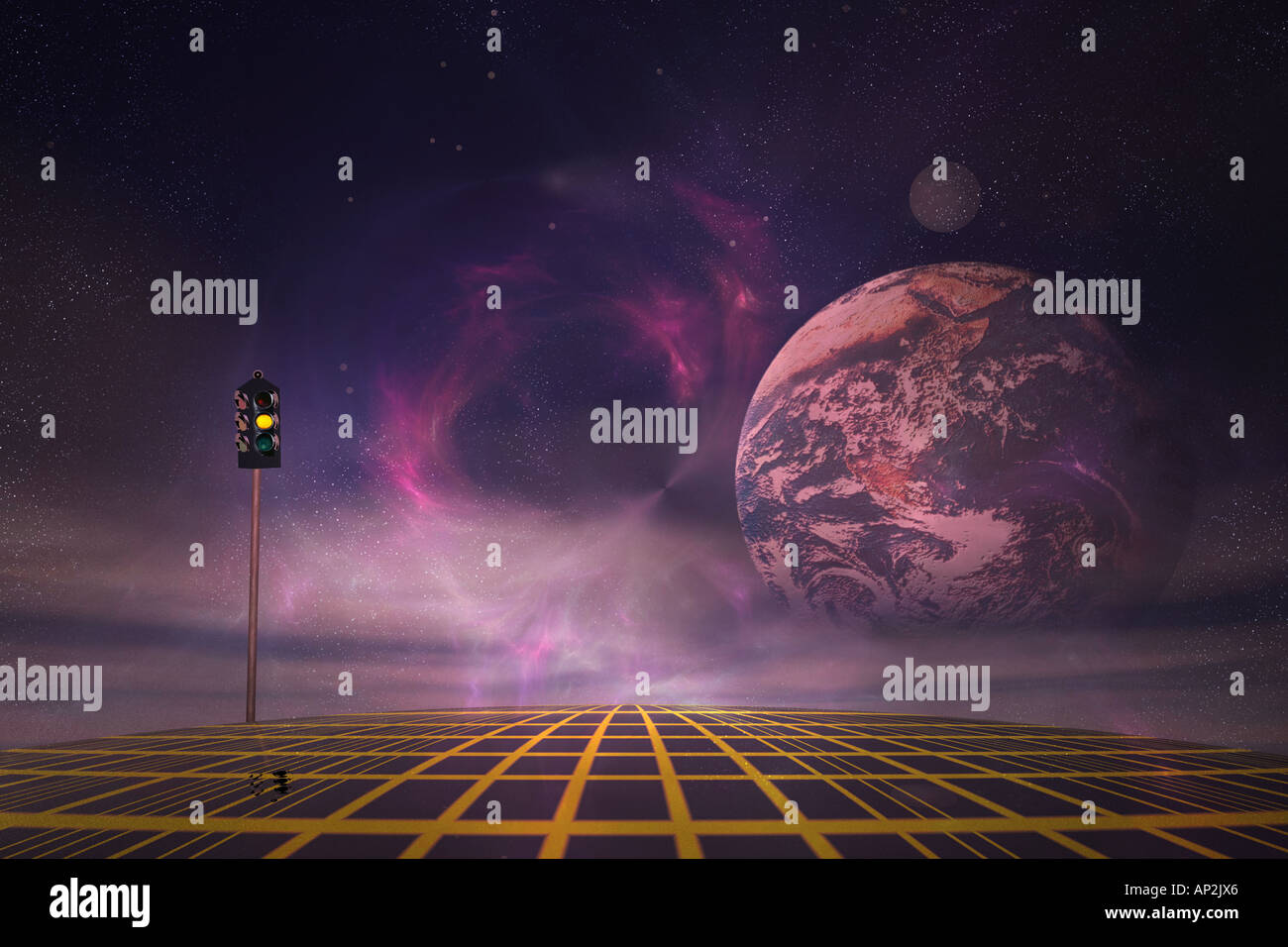 Traffic light in space Stock Photo - Alamy