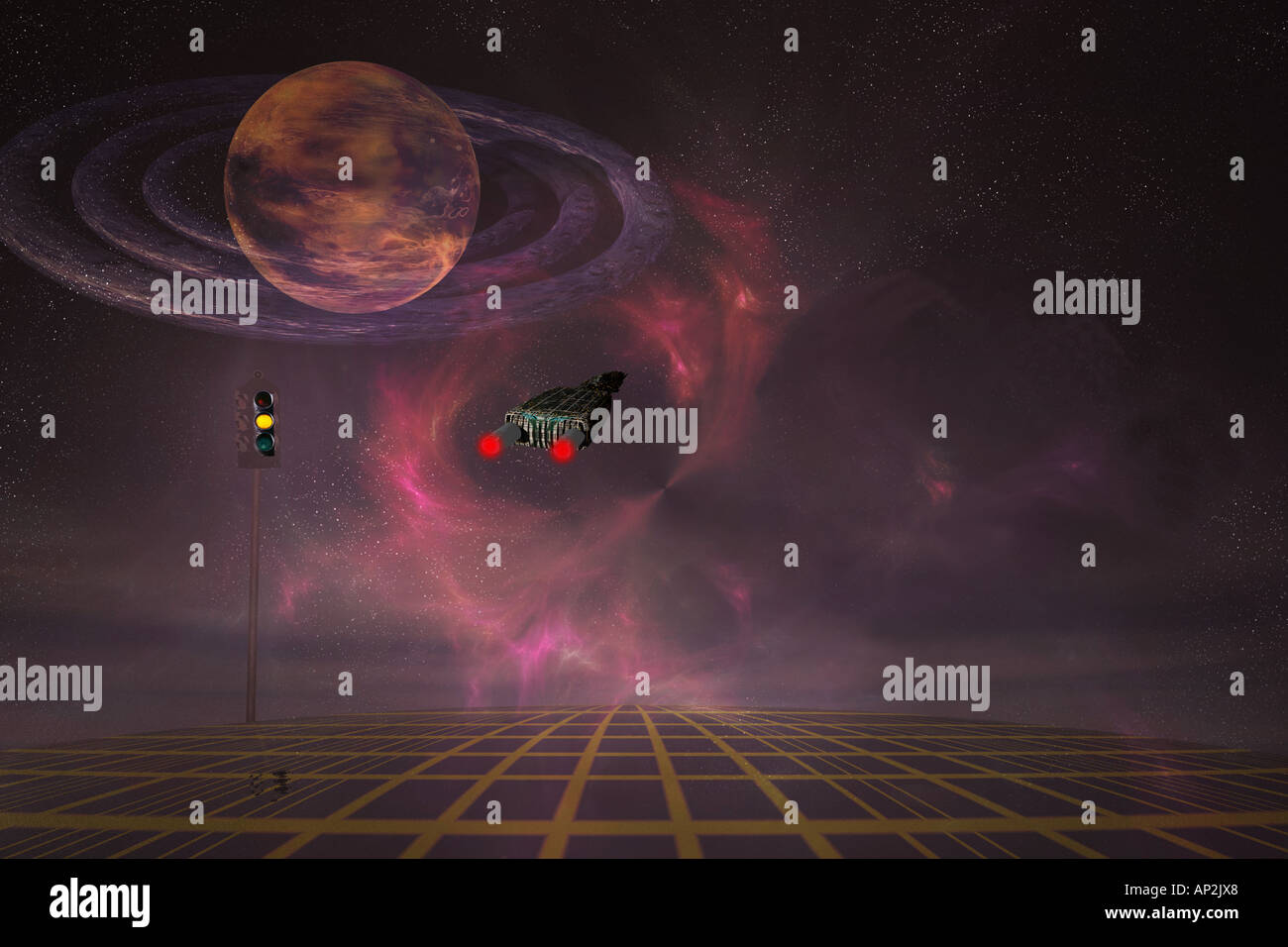 Traffic light in space Stock Photo - Alamy