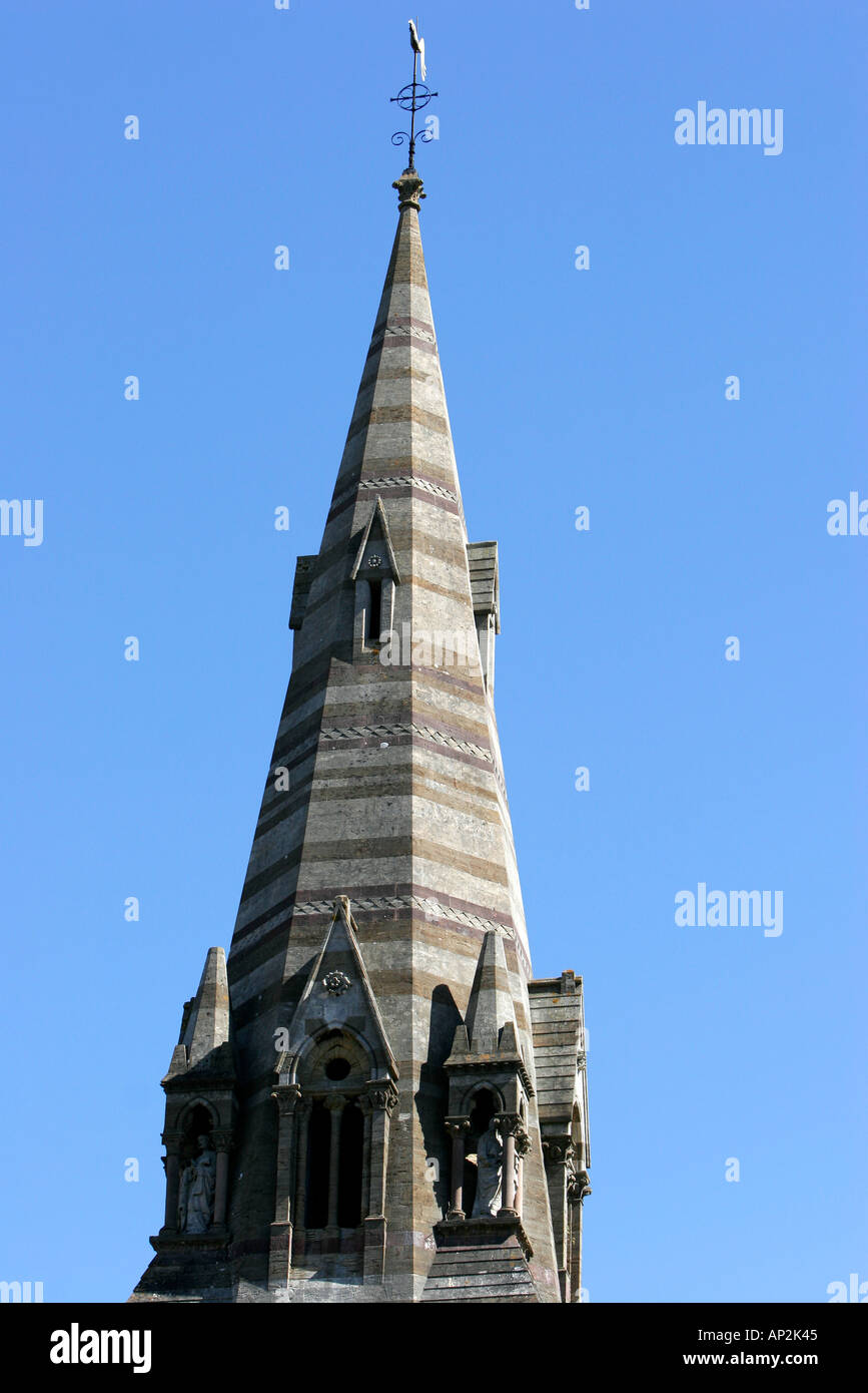 Church spire with interesting layered effect from different coloured ...