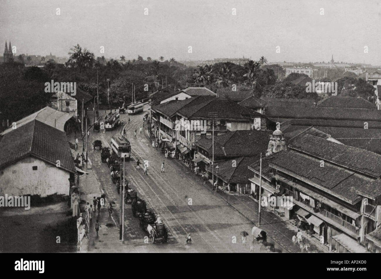 Old vintage 1900s picture of trams and horse carts , Byculla , Bombay ...