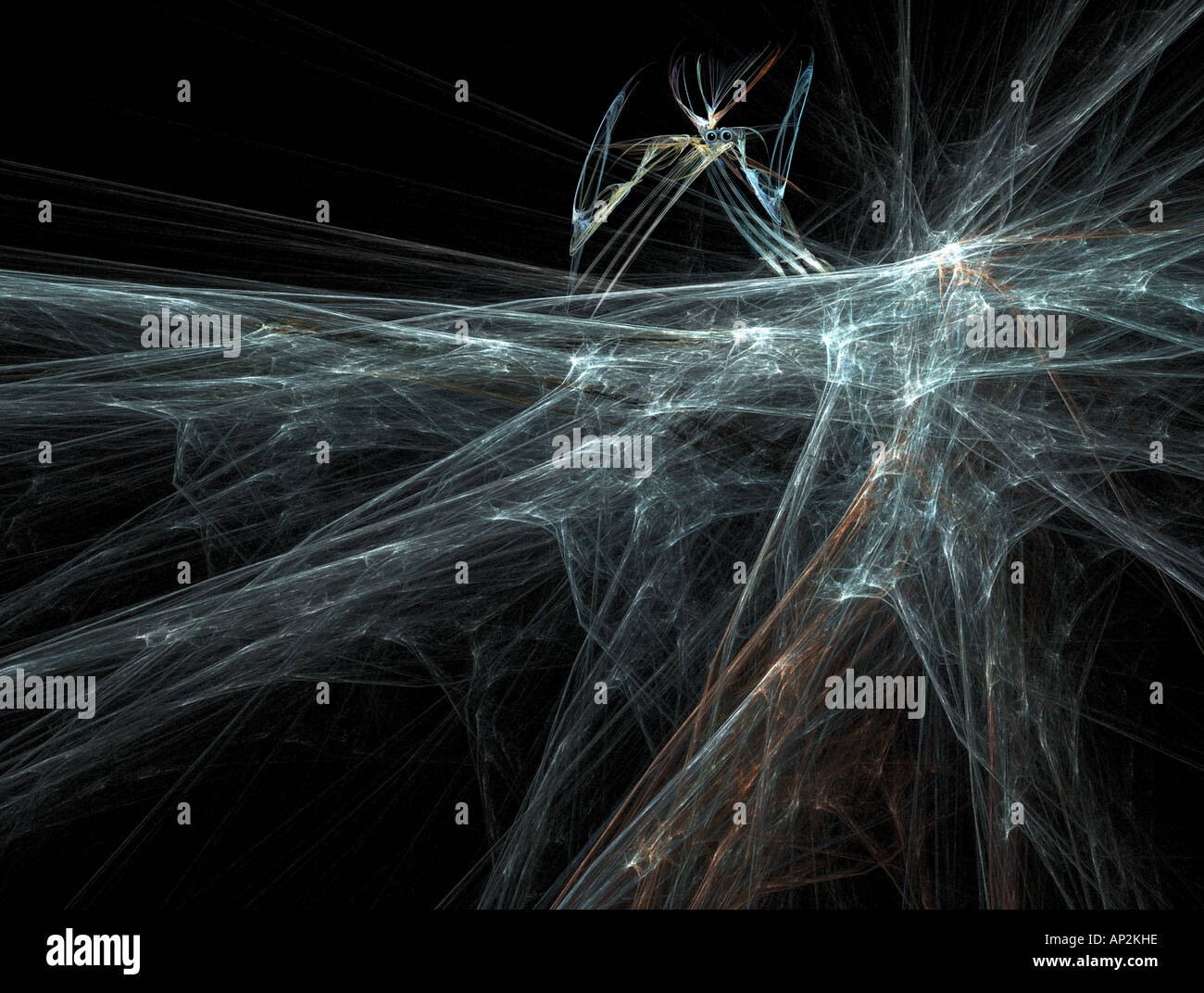 Abstract spider web with fractal spider Stock Photo - Alamy