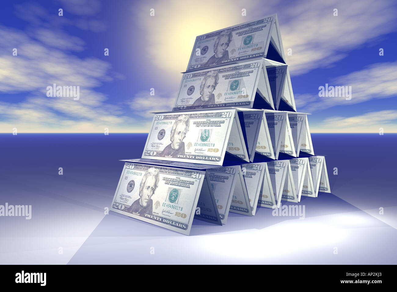 Financial balancing act with USA currency Stock Photo - Alamy