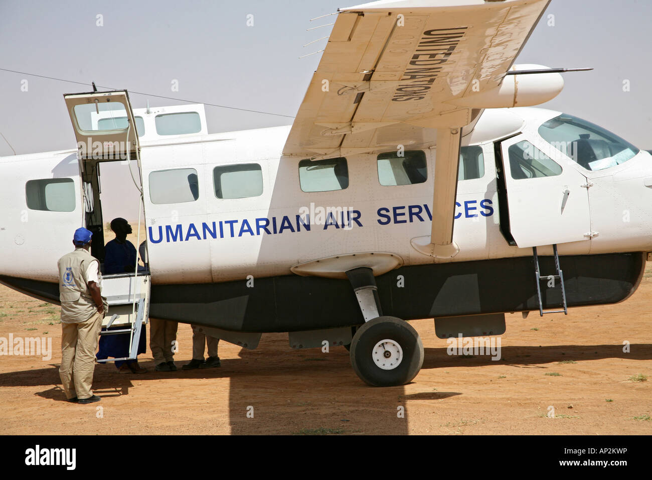 Plane from UN to provide transport to reliefworkers who are operational ...