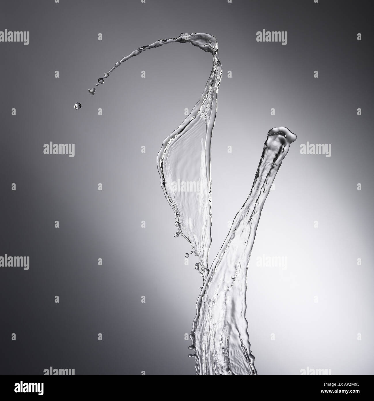 Water drops splash with grey background Stock Photo - Alamy