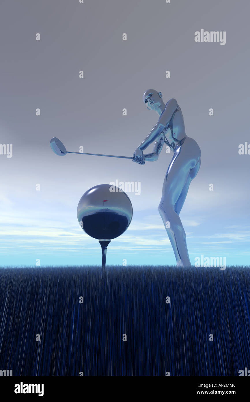 Golfer addressing the ball hi-res stock photography and images - Alamy