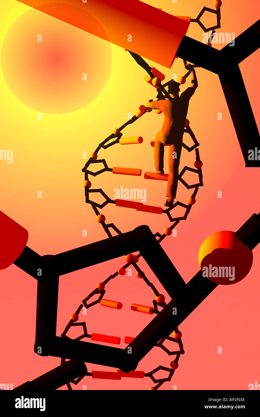 Man climbing dna ladder hi-res stock photography and images - Alamy