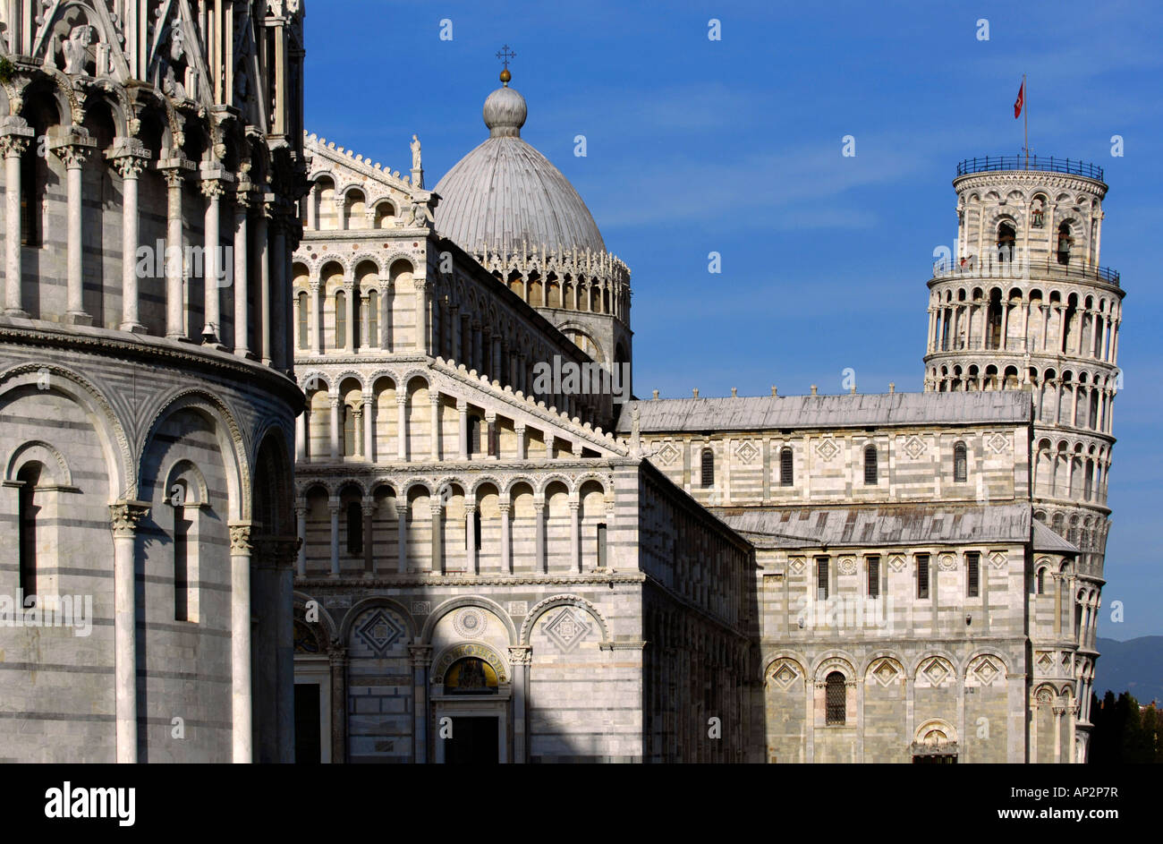 Piazza dei Miracoli with Leaning Tower of Pisa in the background, Pisa ...