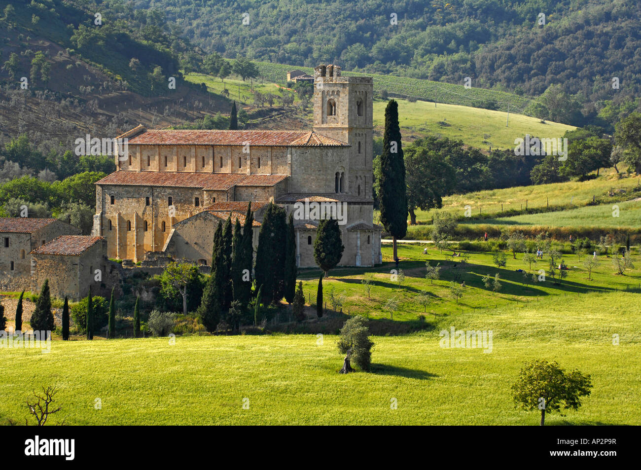 An abbey, Abbadia San Antimo, Tuscany, Italy Stock Photo - Alamy