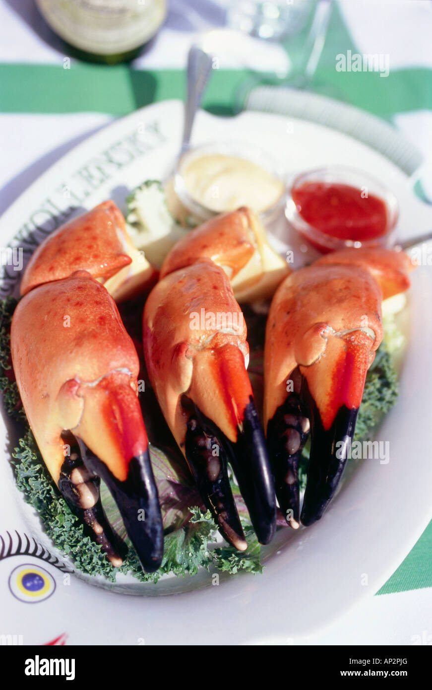Plate of stone crabs jumbo size, Restaurant Smith & Wollensky, South ...