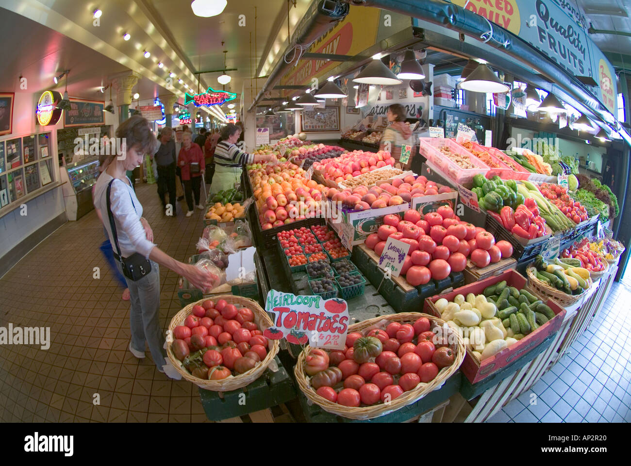 Seattle Public Market place Washington State WA fresh fruit vegetables ...
