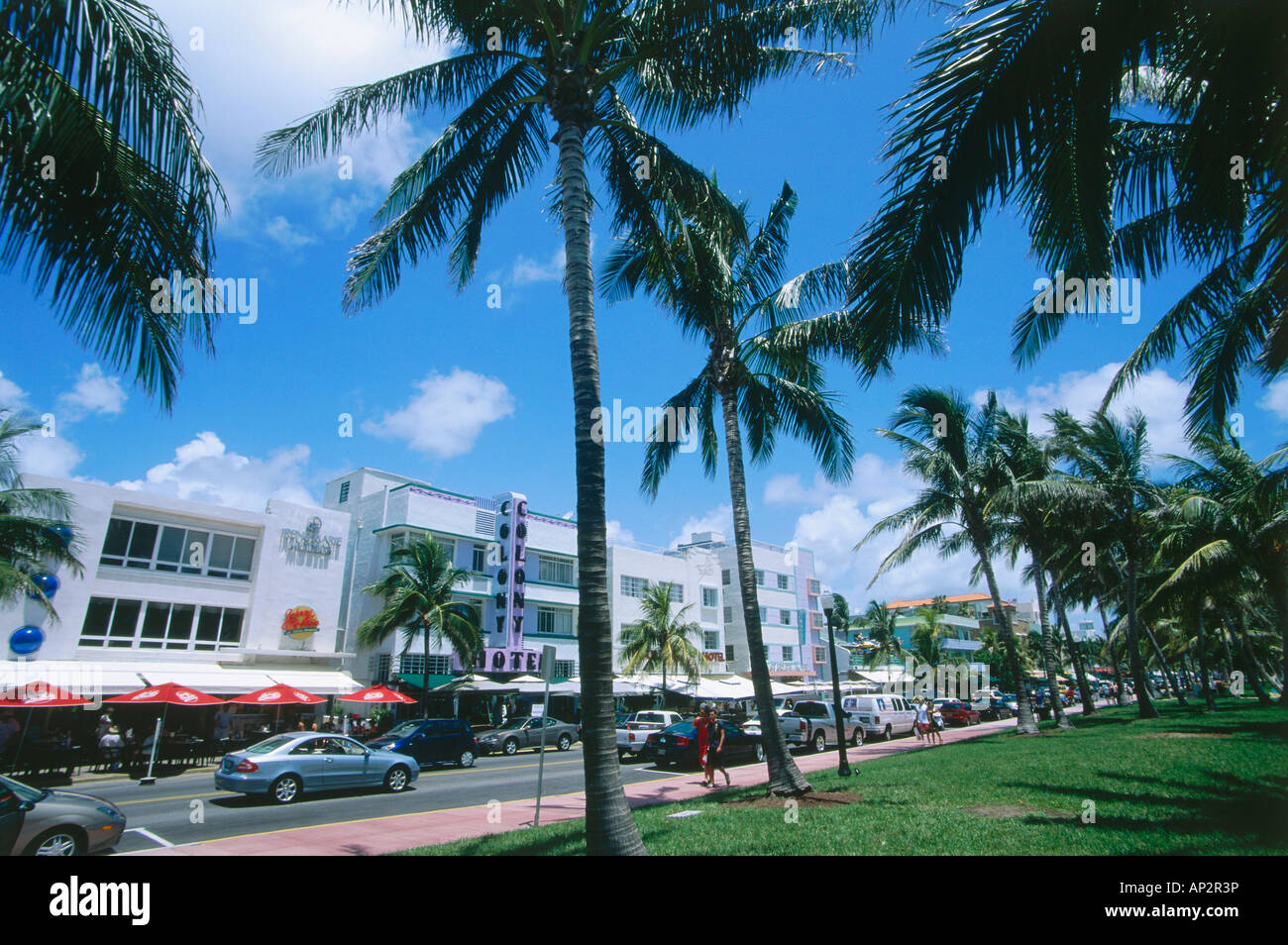 Colony Hotel, Ocean Drive, South Beach, Miami, Florida, USA Stock Photo ...