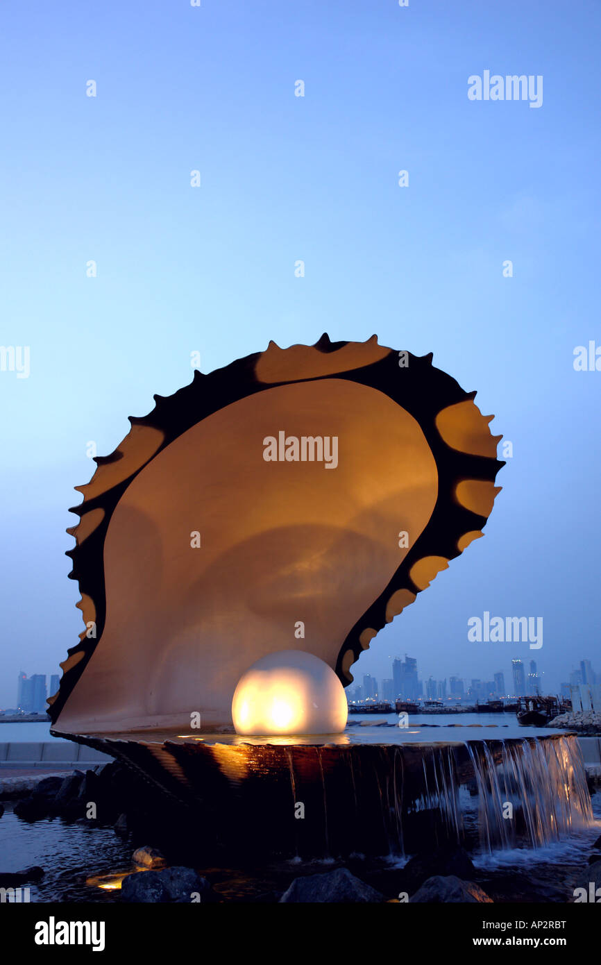 A giant pearl in a shell, Doha, Qatar Stock Photo - Alamy