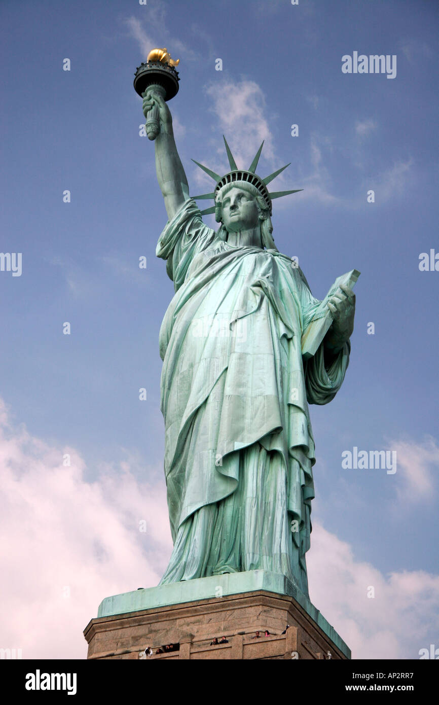 Statue of Liberty from below NYC Stock Photo - Alamy
