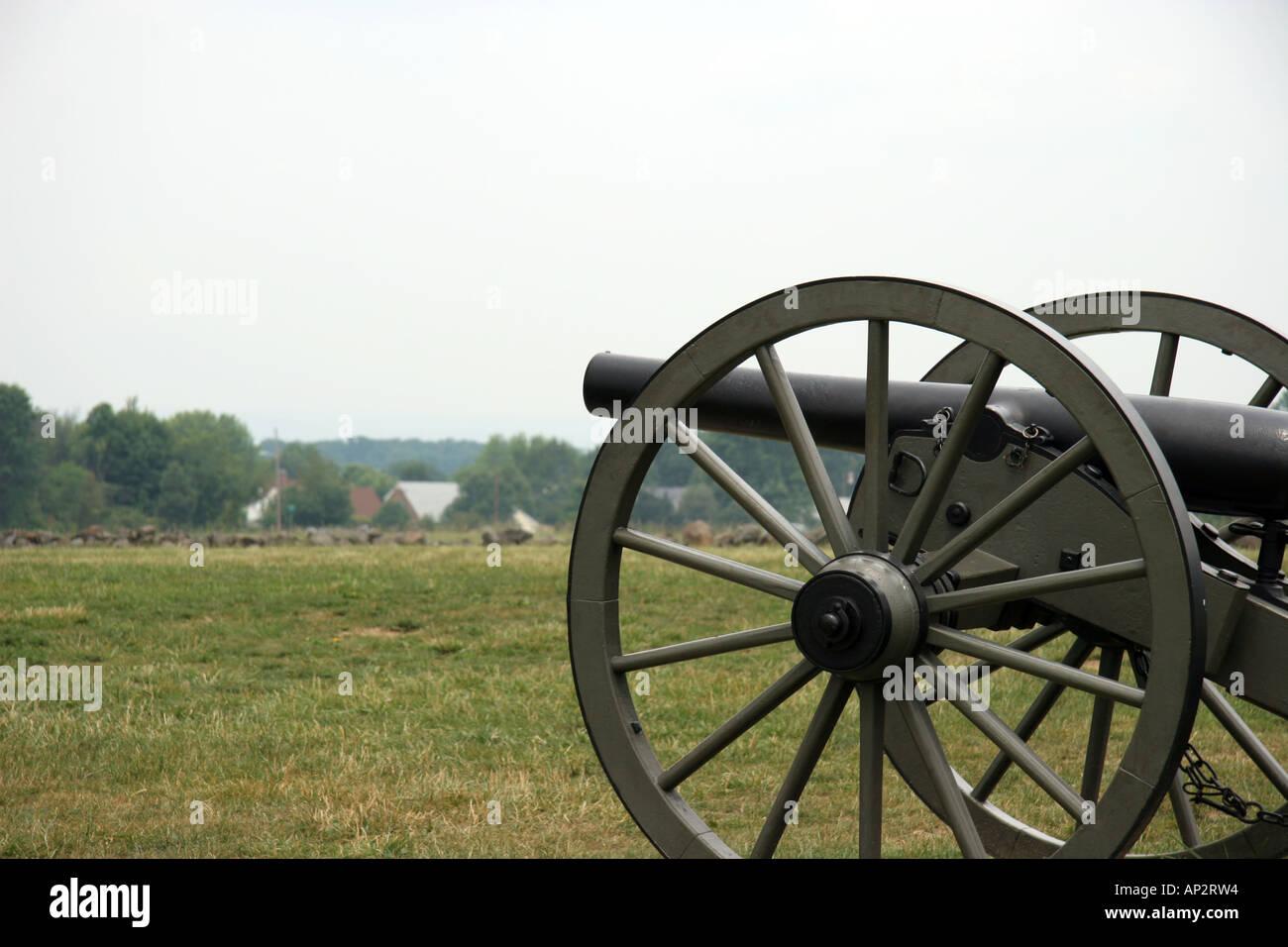 Cannon overlooking field of Pickett's Charge Gettysburg Battlefield Pa ...